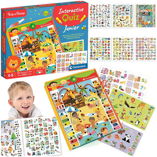 QUIZ INTERATYWNY JUNIOR 12 GIER EDUKACYJNYCH NAUKA LICZENIA CLEMENTONI ...