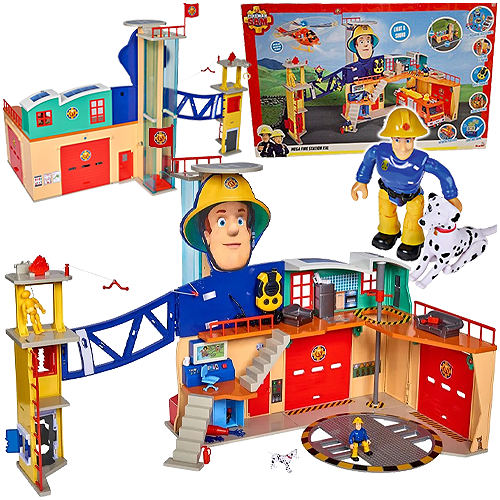 STRAŻAK SAM REMIZA STRAŻACKA XXL STRAŻ POŻARNA ŚWIATŁO DŹWIĘK FIGURKI ...