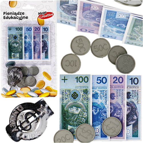 PIENIĄDZE EDUKACYJNE MONETY BANKNOTY ZŁOTÓWKI PLN MEGA CREATIVE SKLEP ...